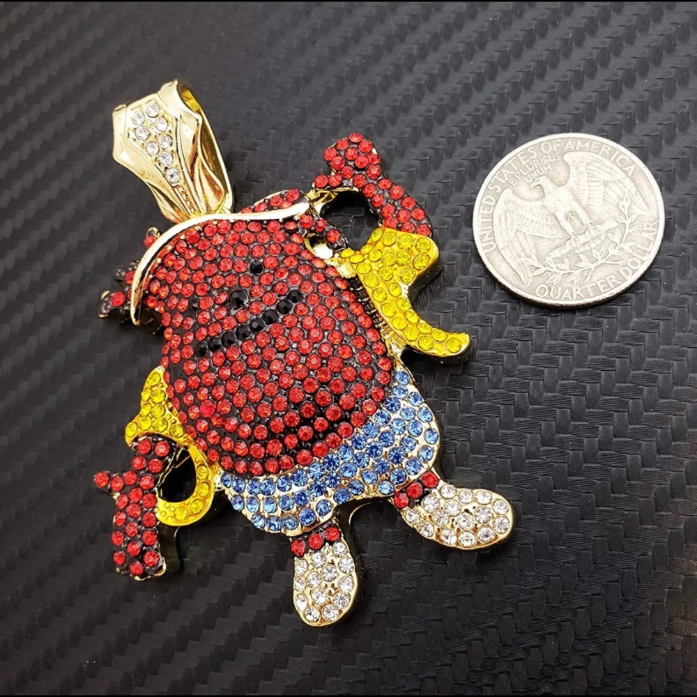 Iced Out 18k Gold Kool-Aid Man Pendant - Gem
